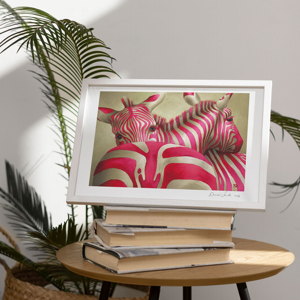 Pink Zebra Signed Print – Ithemba Creations