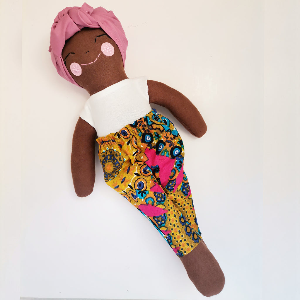Imibongo kaMakhulu Handmade Fabric Sima Doll in Paperbag Pants ...