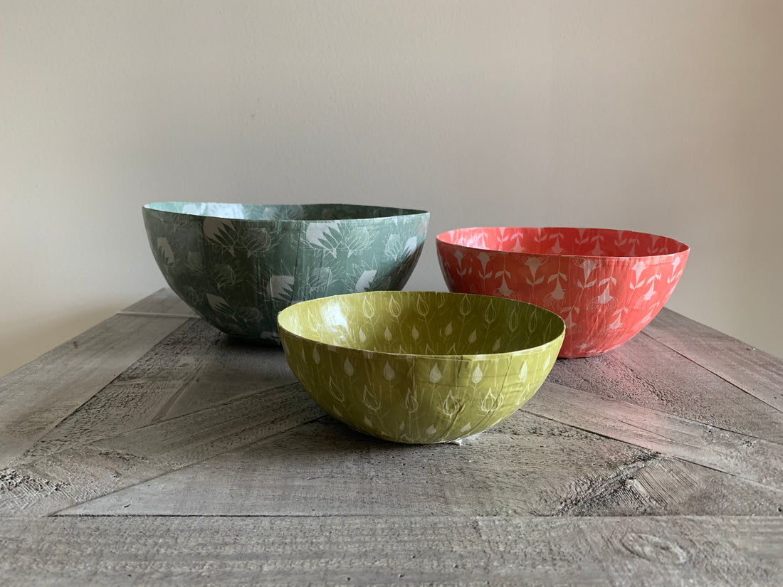 Wola Nani Floral Paper Mache Bowls – Ithemba Creations