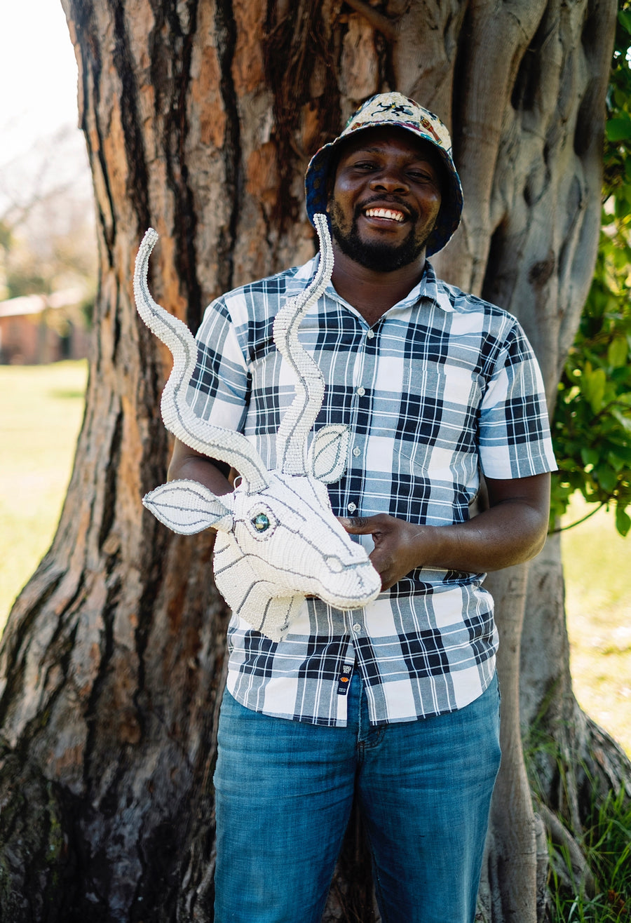 3D Beaded Wire Kudu Head Wall Hanging – Ithemba Creations