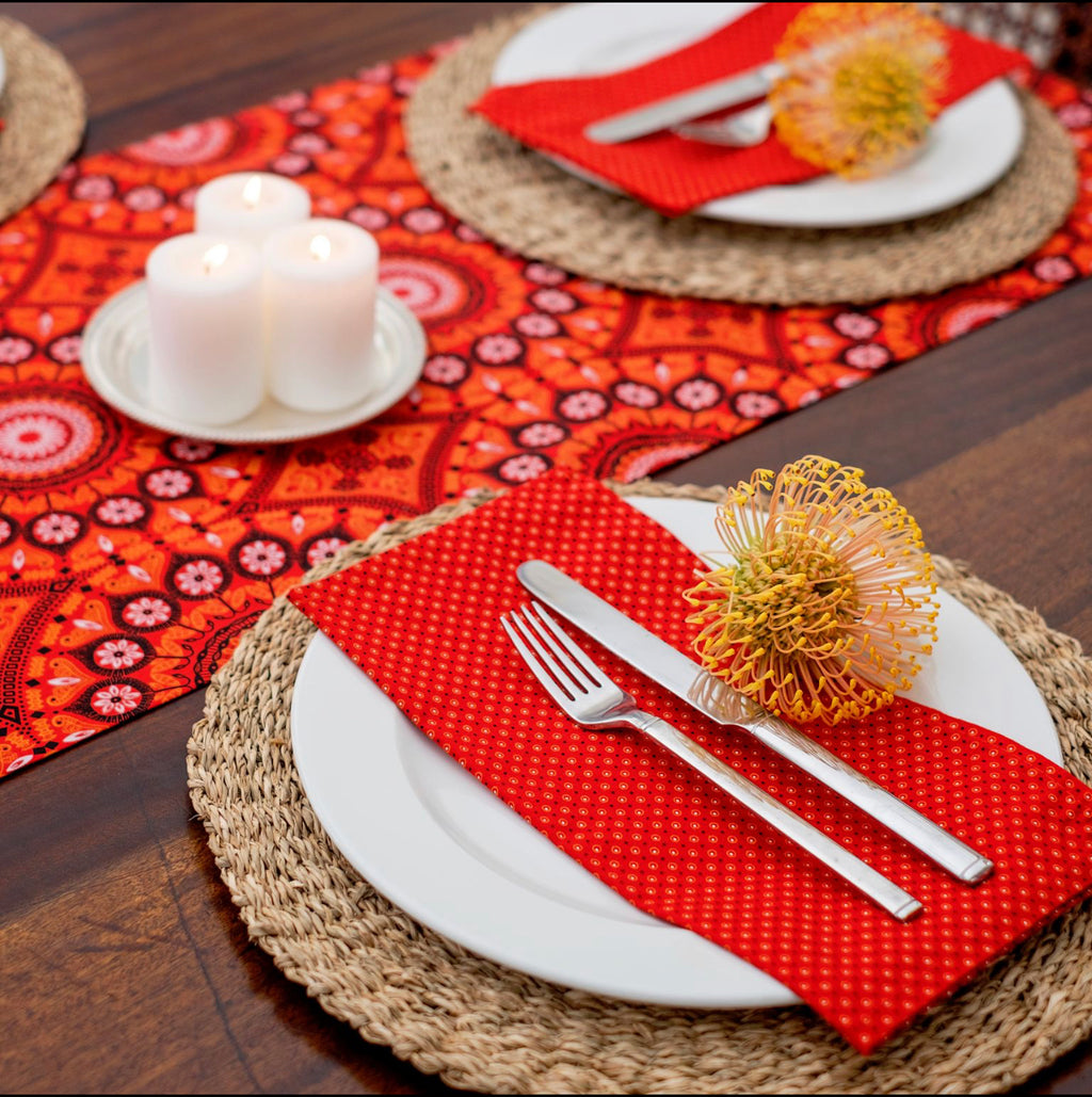 Red Shweshwe Cotton Table Runner (Standard or Long) – Ithemba Creations