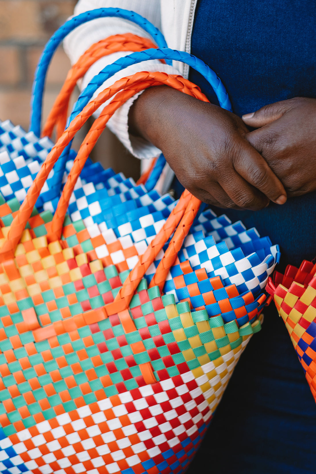 Multicolored Woven Plastic Shopper Bag – Ithemba Creations
